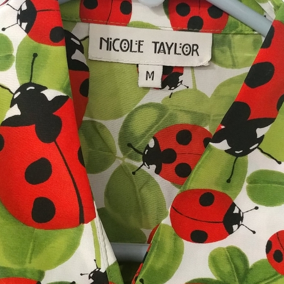 Nicole Taylor | Tops | Nicole Taylor Silk Ladybug | Poshmark